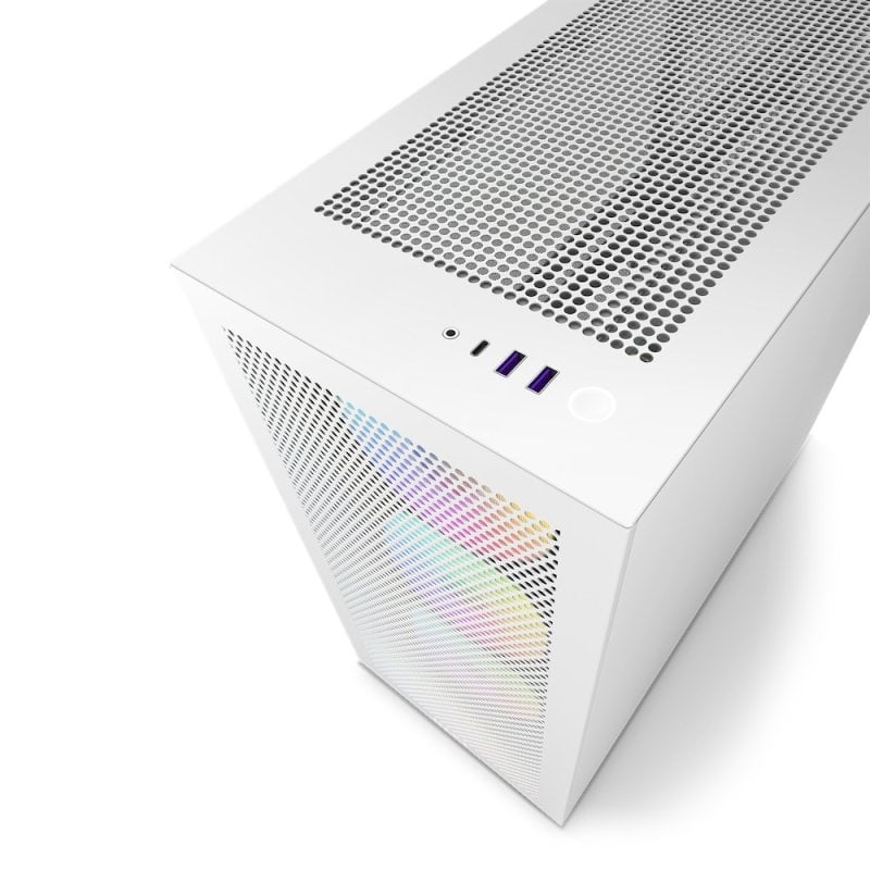 NZXT H7 Flow RGB Midi Tower Cristal Templado USB-C Blanca ...