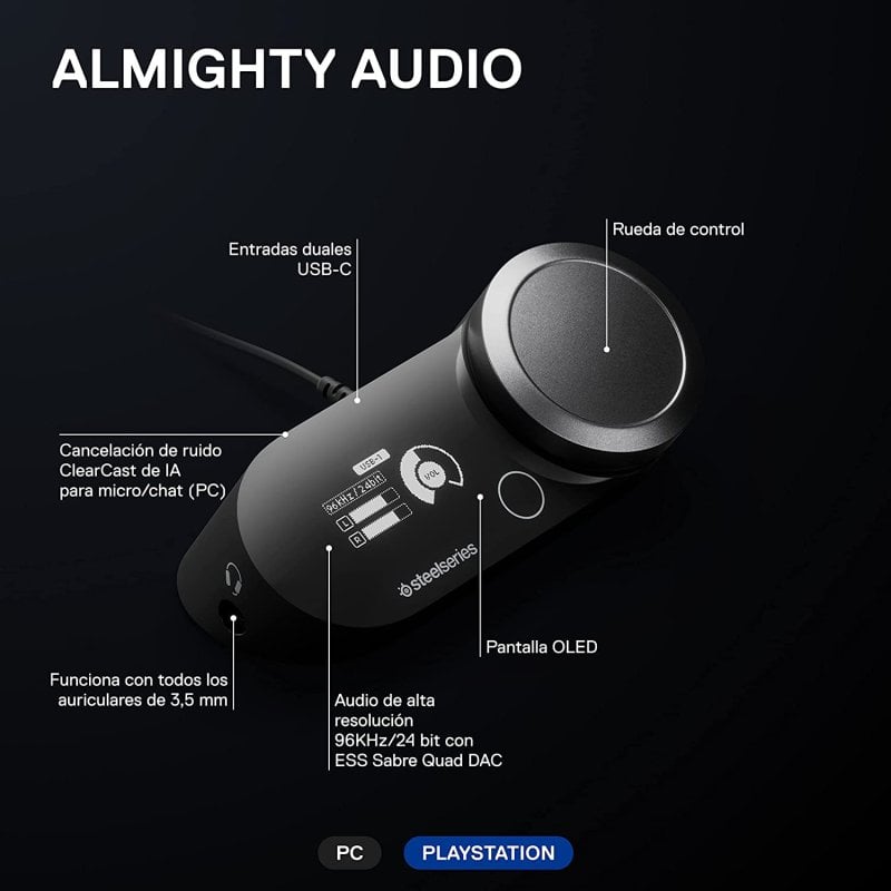 SteelSeries GameDAC Gen 2 Amplificador de Audio de Alta Resolución ...