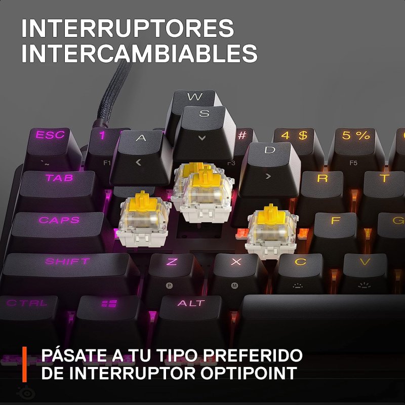 Steelseries Apex 9 Mini Teclado Mecánico Gaming RGB Switch OptiPoint ...