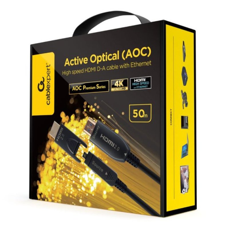 Gembird CCBP-HDMID-AOC-50M Cable HDMI de Alta Velocidad con Ethernet ...