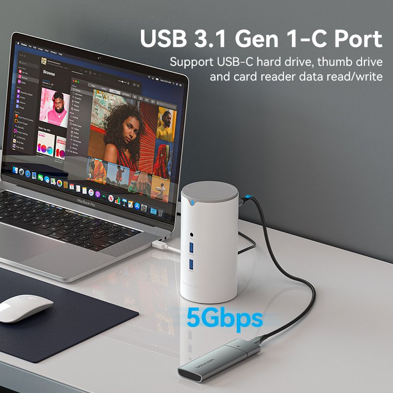 Vention Docking Station 12 em 1 USB-C Multiportas | PcComponentes.pt