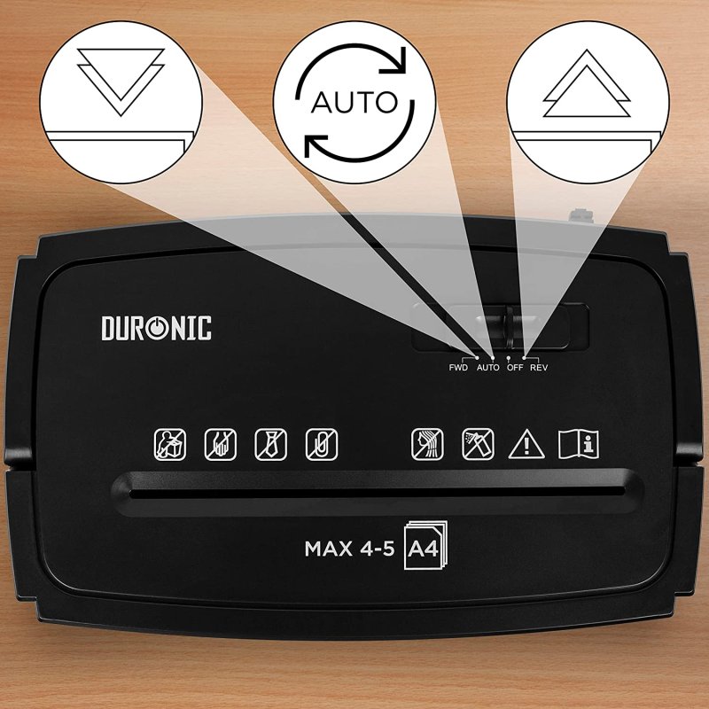 Duronic PS657 Destructora de Papel Corte Transversal 15 L ...