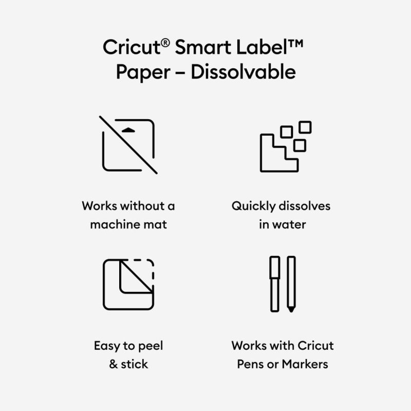 Papel Solúvel Cricut Smart Label 61x33cm Branco | PcComponentes.pt