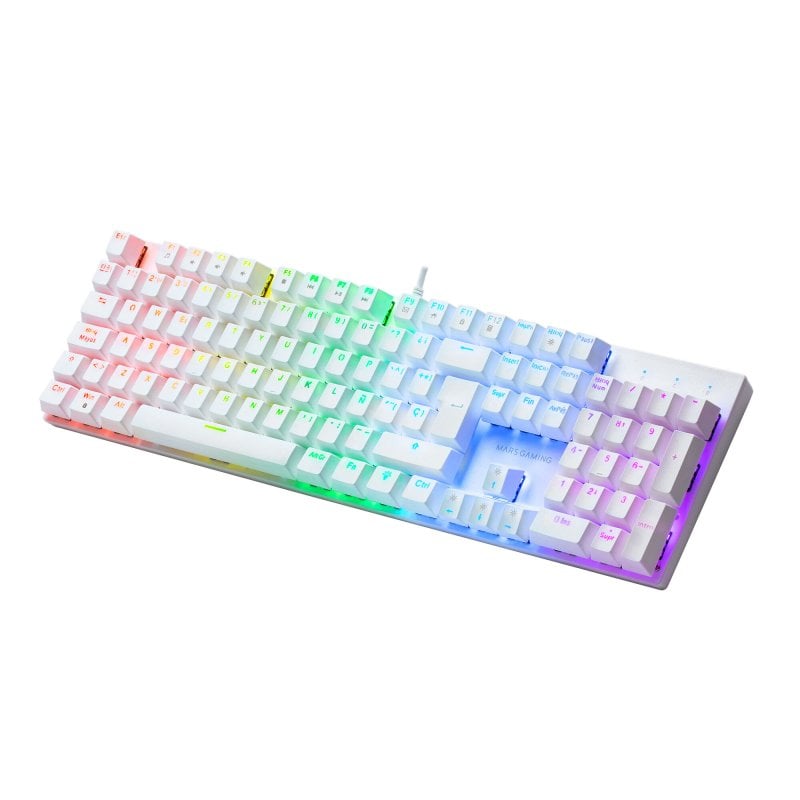 Mars Gaming MK422 Clavier Gaming Mécanique RGB Blanc Switch Marron (FR ...