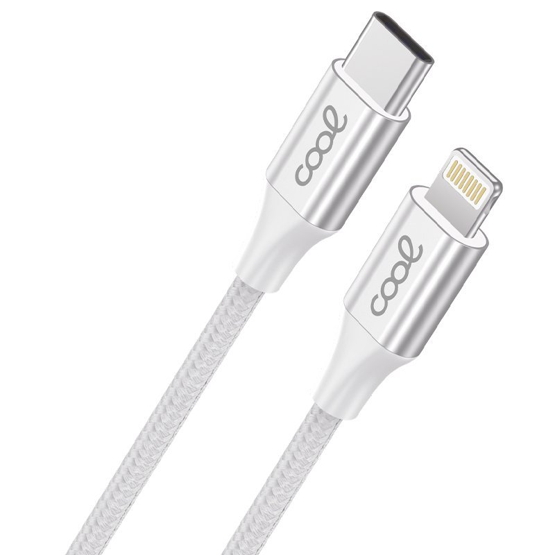 Câble USB Cool Nylon Type-C vers Lightning 1,2 m Blanc | PcComponentes.fr