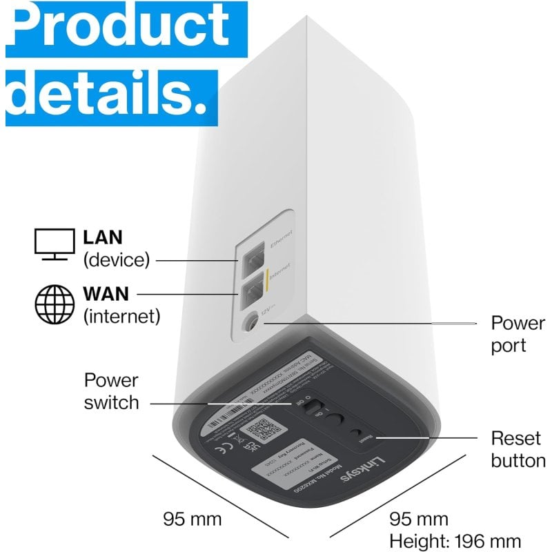 Linksys Velop Pro 6E Pack de 2 Sistema Mesh WiFi 6E True Tri-Band ...