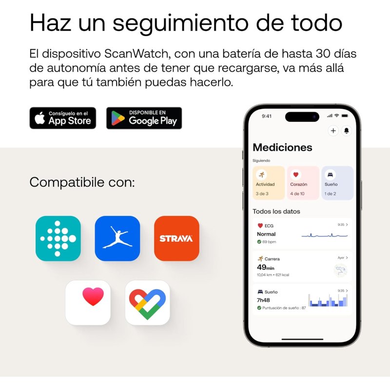 Withings Scanwatch Horizon Smartwatch 43mm Azul | PcComponentes.com