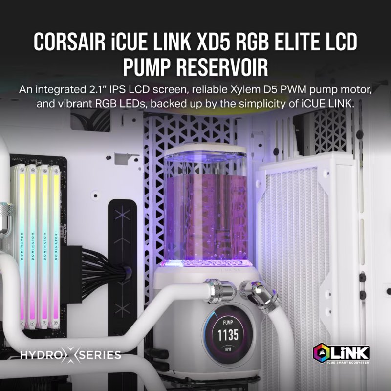 Corsair iCUE LINK XD5 RGB ELITE LCD Conjunto de Bomba e Depósito ...