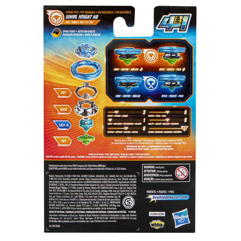 Hasbro Figura Beyblade Burst Quadstrike Kit Inicial con Top Whirl ...