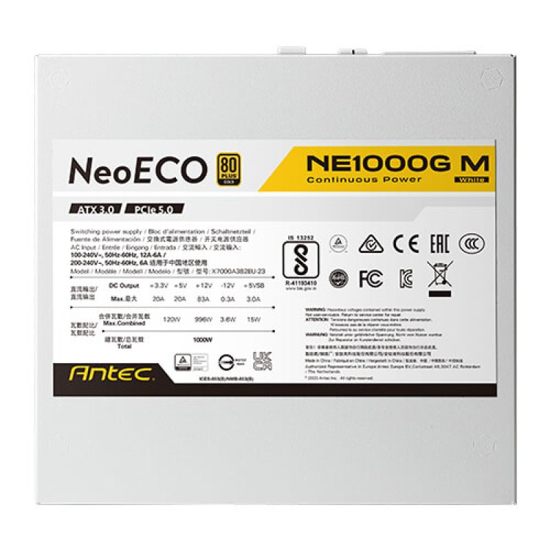 Antec Neo ECO NE1000G M ATX3.0 1000W 80 Plus Gold Modular Branca ...