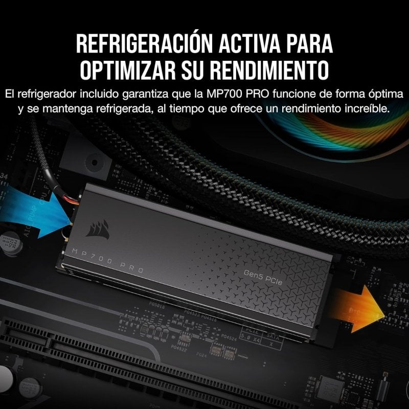 Corsair MP700 PRO 1 To SSD PCIe M.2 NVMe 2.0 Gen5 x4 avec refroidisseur ...