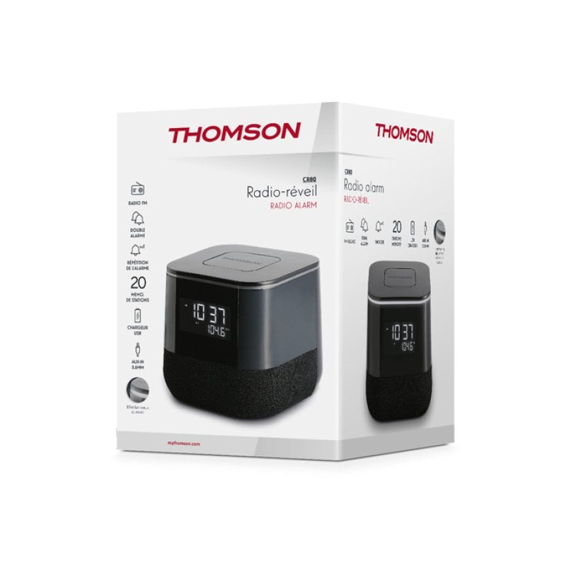 Thomson CR80 Rádio Despertador FM com Alarme Duplo e Tela Digital Preto ...