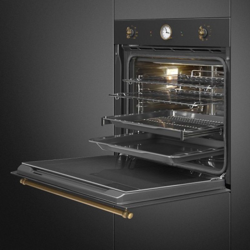 Smeg Colonial SFP805AO Forno Pirolítico A 70L Preto | PcComponentes.pt