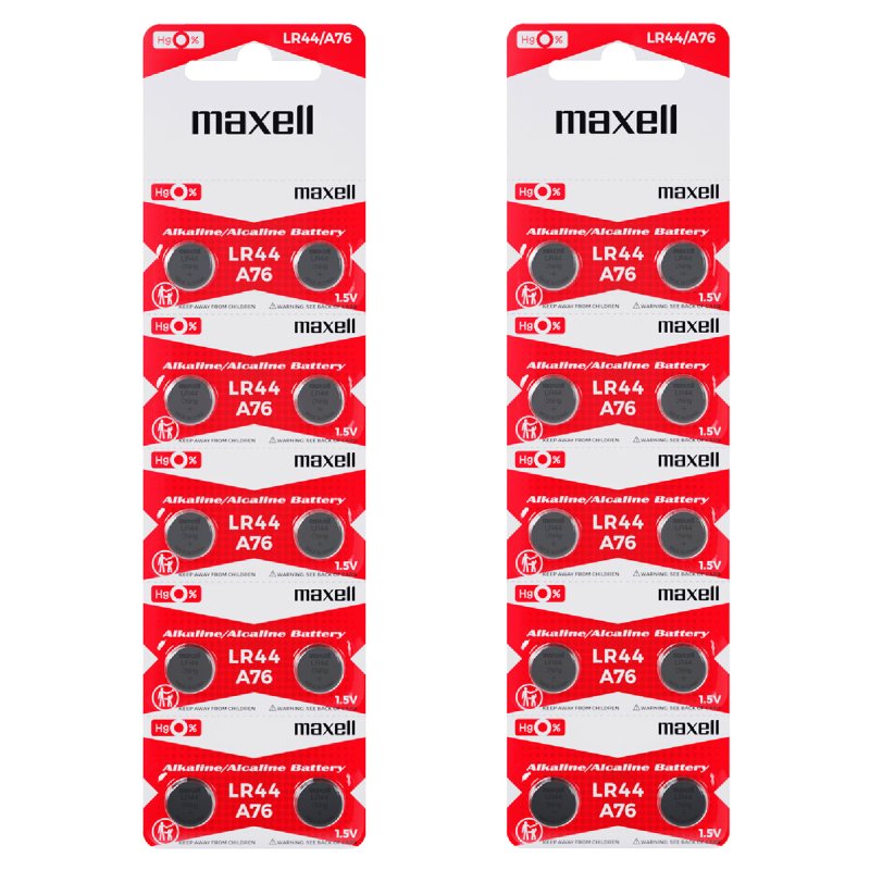 Maxell LR44 Pilas Alcalinas Micro 1.5V 20 Unidades | PcComponentes.com