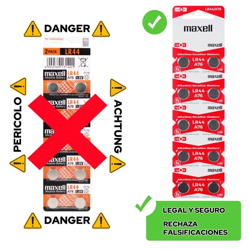 Maxell LR44 Pilas Alcalinas Micro 1.5V 20 Unidades | PcComponentes.com