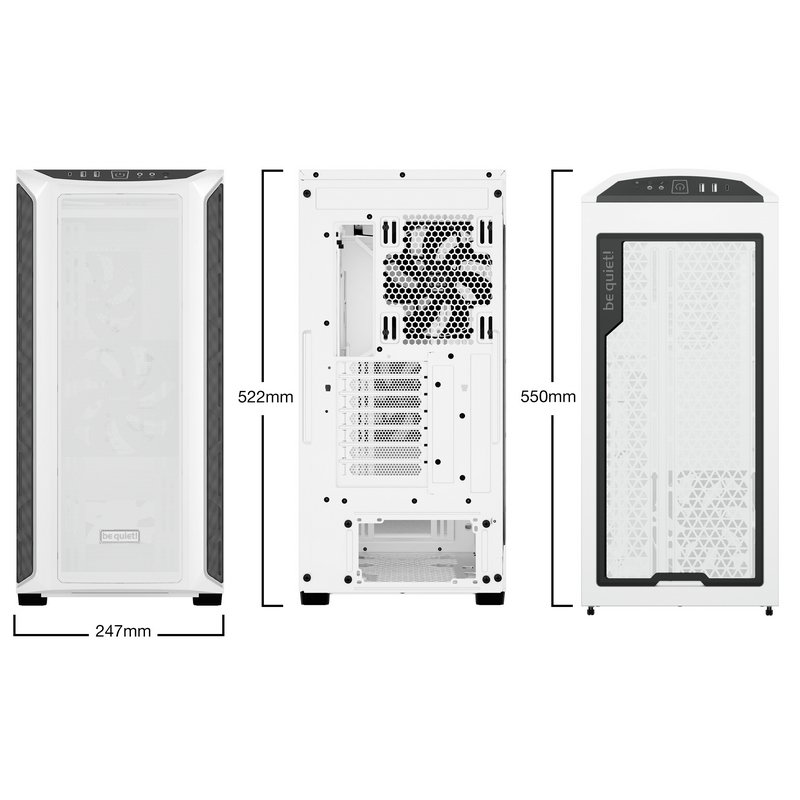 Be Quiet Shadow Base 800 DX White Midi Tower Cristal Templado ARGB USB ...