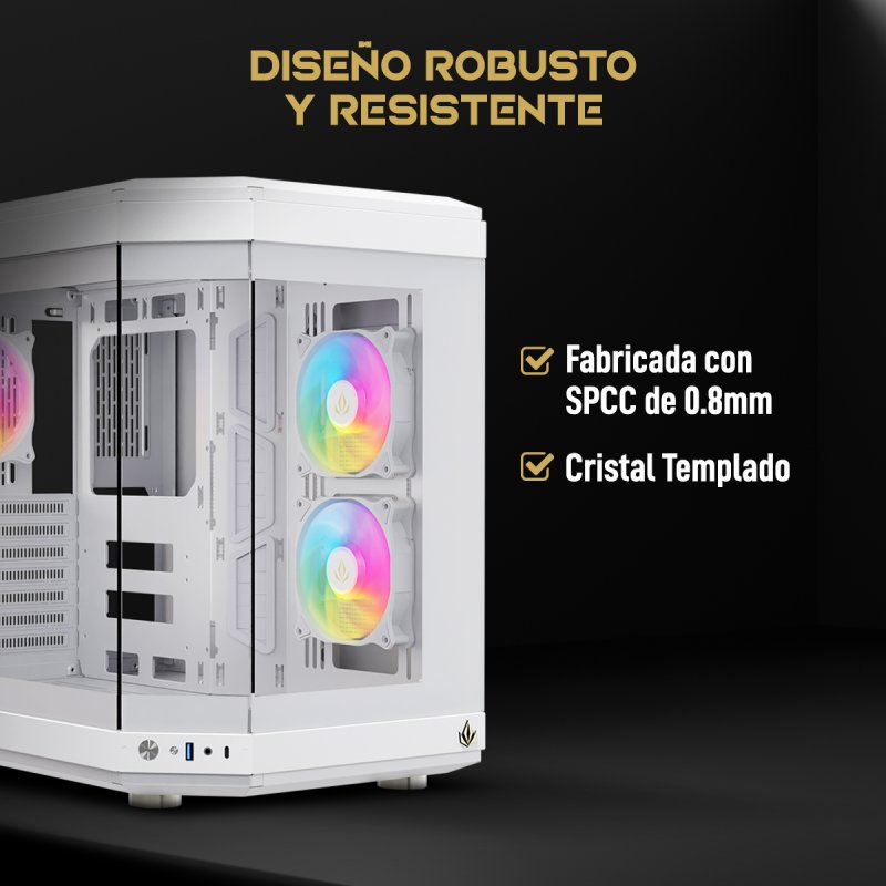 Forgeon Kyber ARGB Cristal Templado USB 3.0 Blanca | PcComponentes.com