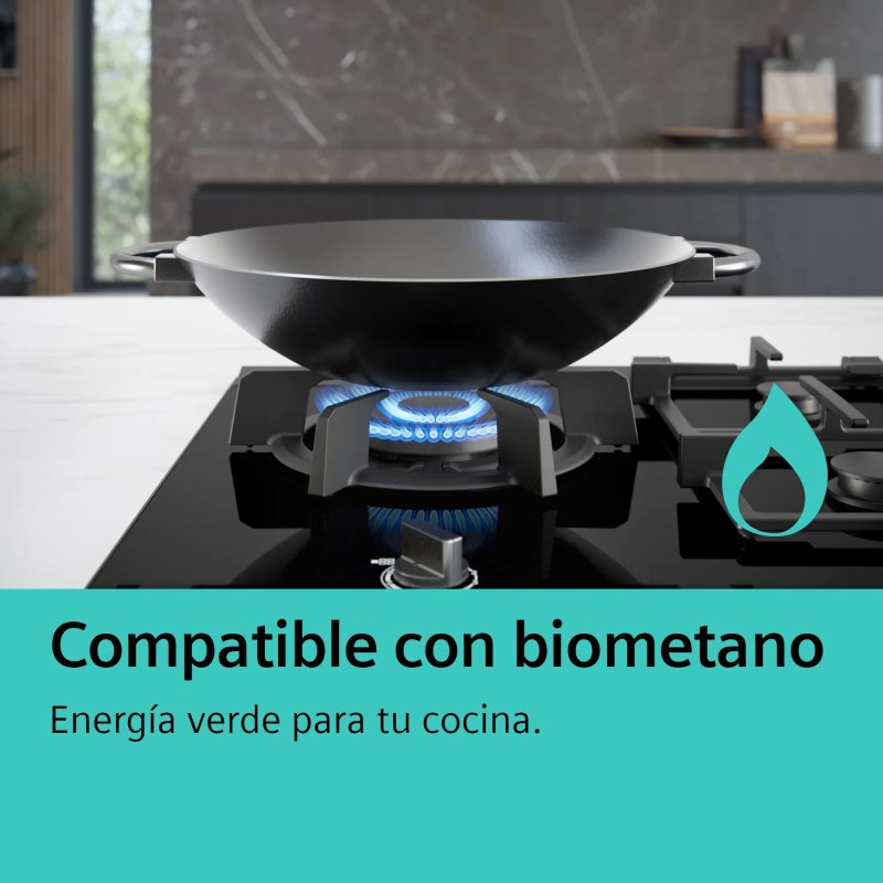 Siemens iQ700 ER3A6AB70 Placa a Gás 1 Zona 30cm em Vidro Preto ...