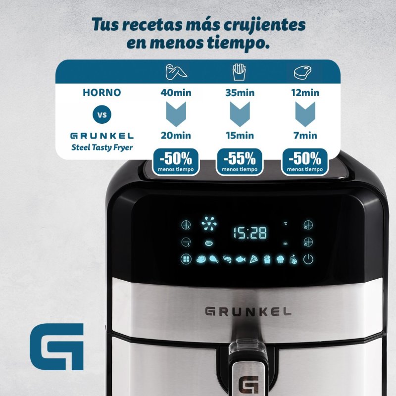 Grunkel Air Fryer Steel Tasty Fryer Fritadeira a Ar 6L 1500W Aço ...