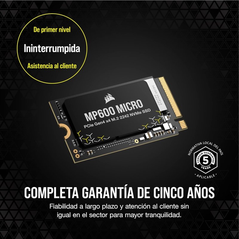 Corsair MP600 Micro 1TB SSD M.2 NVMe 2242 PCIe 4.0 (Gen4) x4 ...