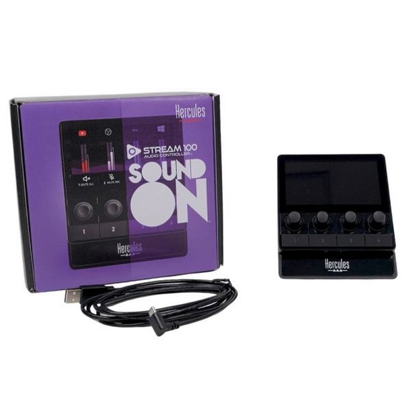 Hercules Stream 100 Contrôleur audio pour streaming Noir | PcComponentes.fr