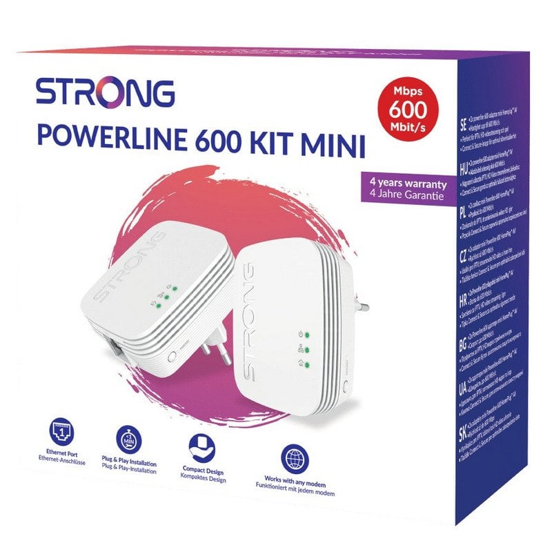 Strong Powerline 600 Mini Kit 2x Adaptateurs CPL/PLC 600 Mbit/s ...