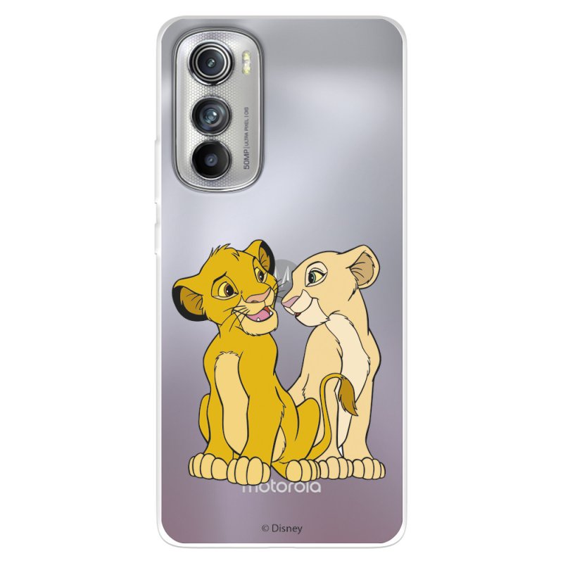Funda Para Motorola Edge 30 Oficial De Disney Simba Y Nala Silueta - El ...