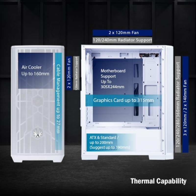 BitFenix Nova Mesh SE TG Torre ATX Vidro Temperado USB 3.0 Branca ...