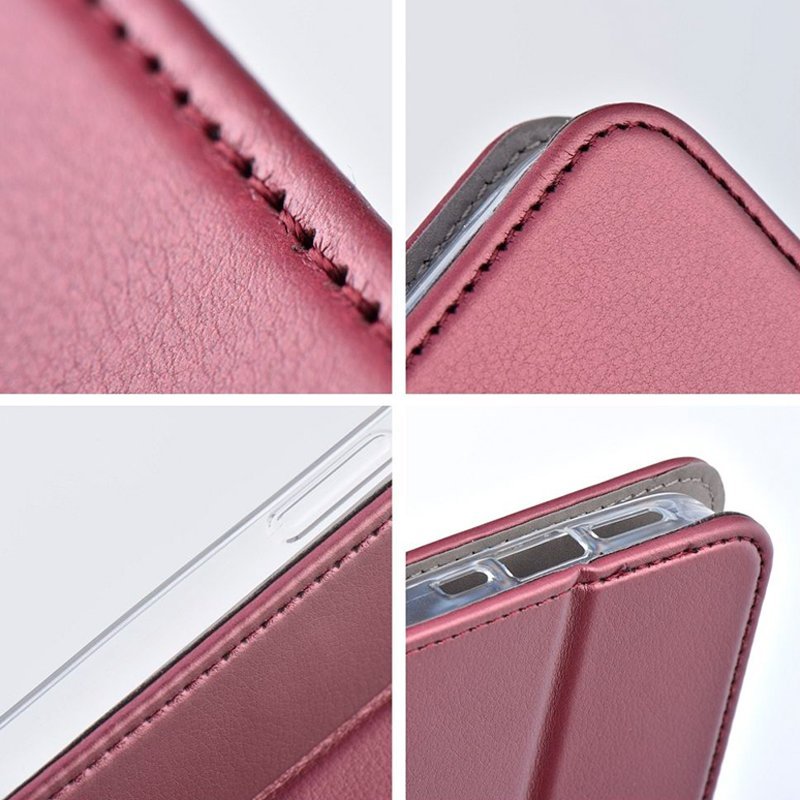 Cool Funda Flip Cover Tipo Libro Liso Borgoña para Samsung Galaxy S24 ...