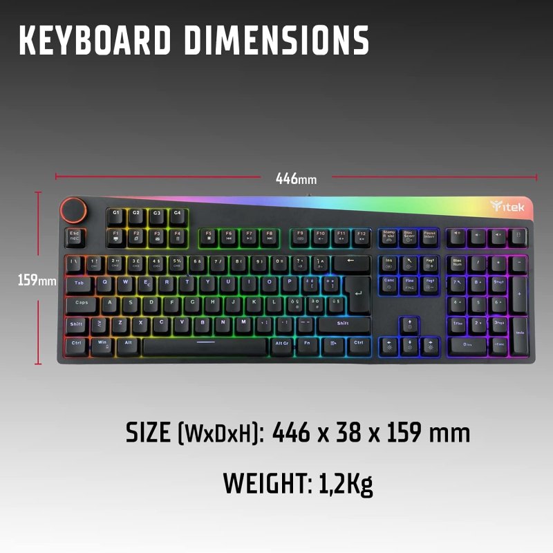 Itek X31 Teclado Mecánico Gaming RGB Outemu Blue Negro Layout Italiano ...