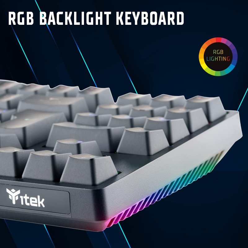 Itek X50 Teclado Mecânico Gaming RGB Outemu BLUE Preto Layout Italiano ...