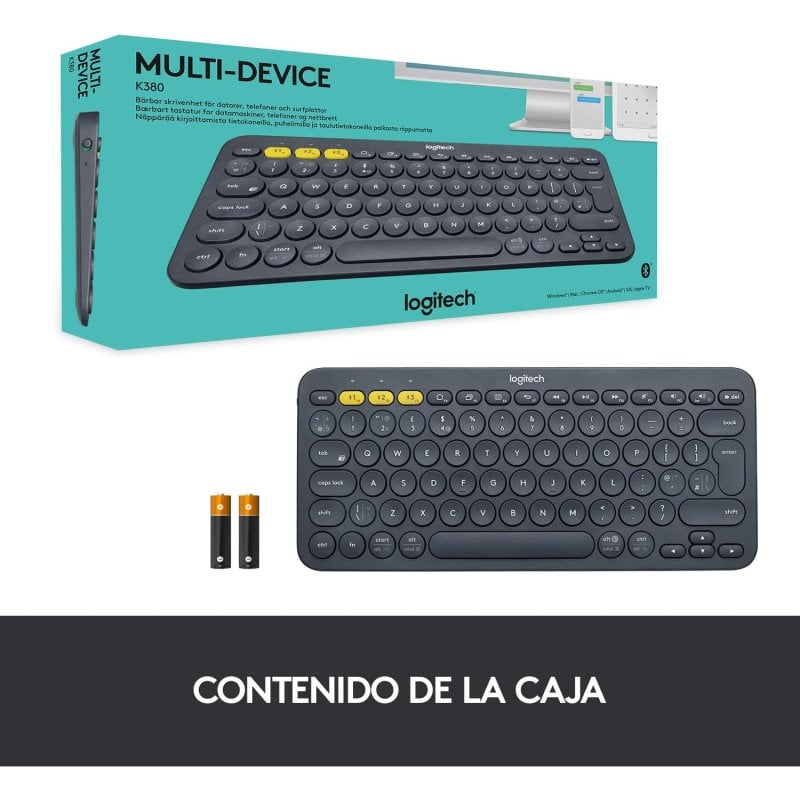 Logitech K380 Multi-Device Teclado Sem Fios Bluetooth Cinzento Layout ...