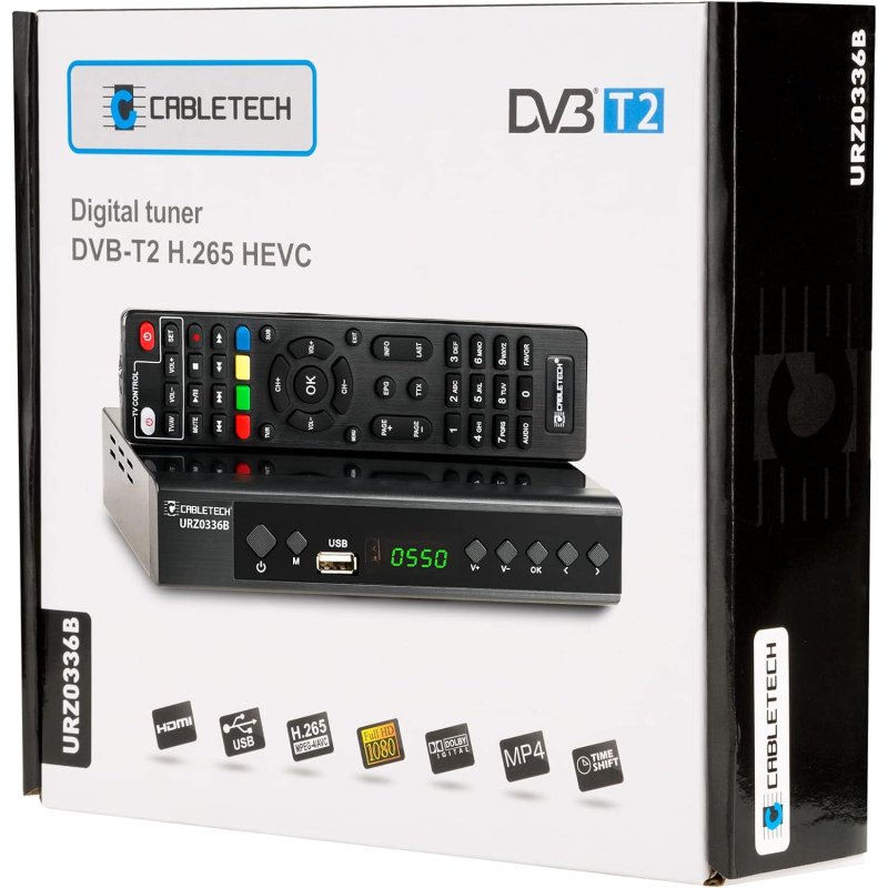 Cabletech URZ0336B Sintonizador TDT DVB-T2 H.265 HEVC | PcComponentes.com