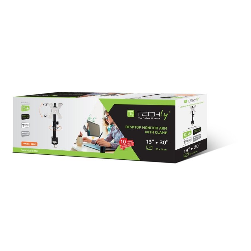 Techly ICA-LCD 500BK Soporte de Escritorio para Monitor 30" VESA 100 ...