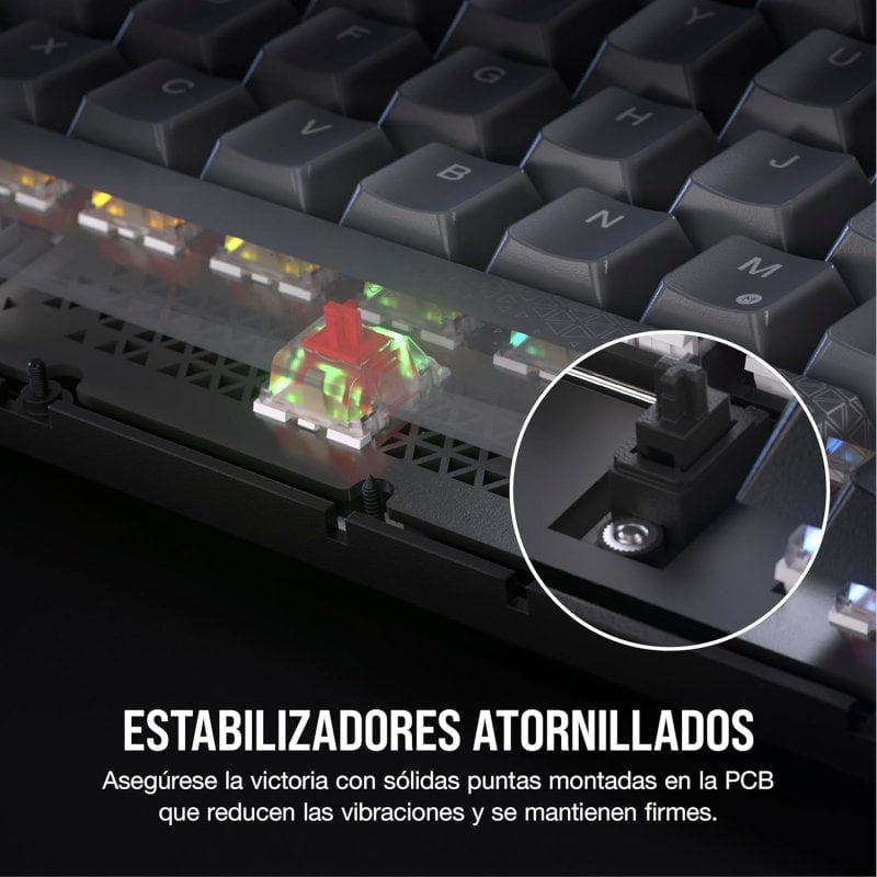 Corsair K65 PLUS WIRELESS 75% Teclado Mecánico Inalámbrico Gaming Hot Swapped MLX Red ...