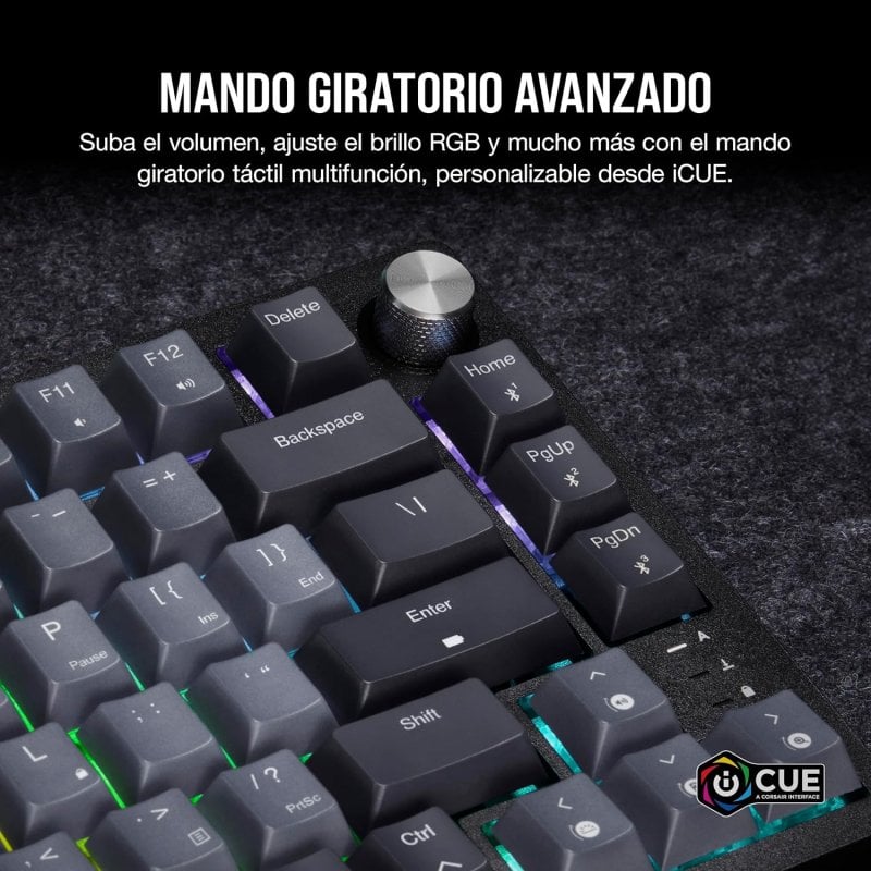 Corsair K65 PLUS WIRELESS 75% Teclado Mecánico Inalámbrico Gaming Hot Swapped MLX Red ...