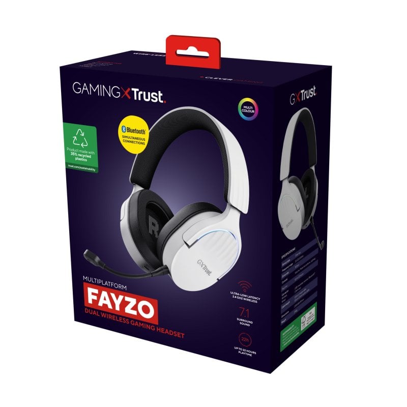 Trust GXT 491W FAYZO Auriculares Gaming Inalámbricos USB-C Blancos ...