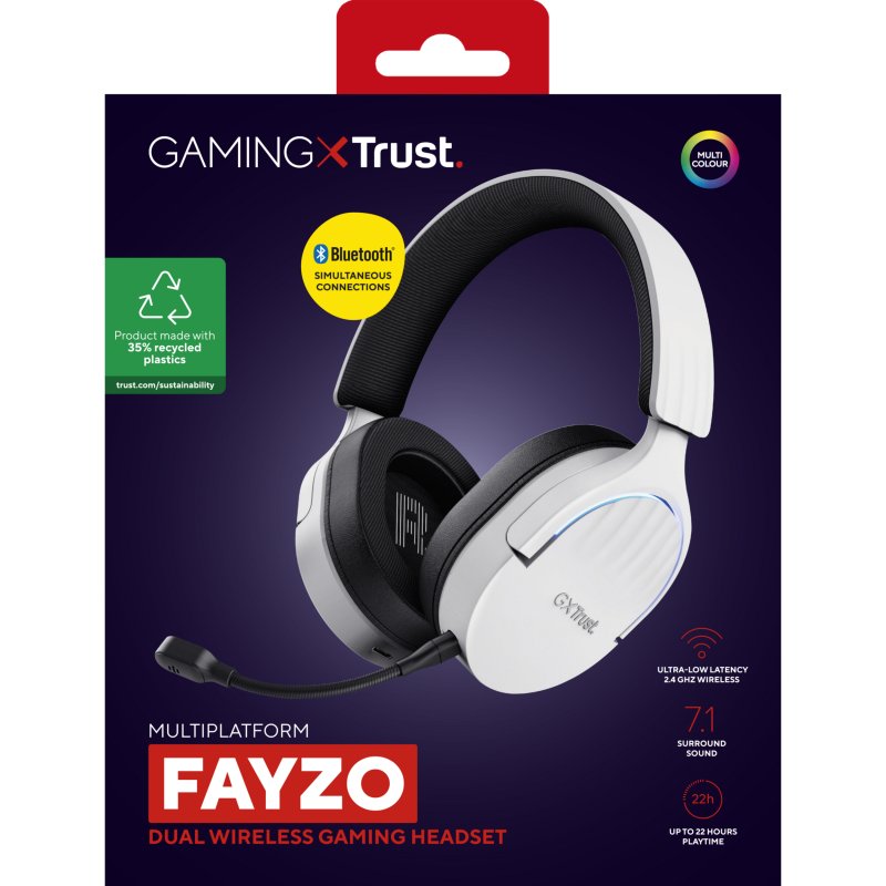 Trust GXT 491W FAYZO Auriculares Gaming Inalámbricos USB-C Blancos ...