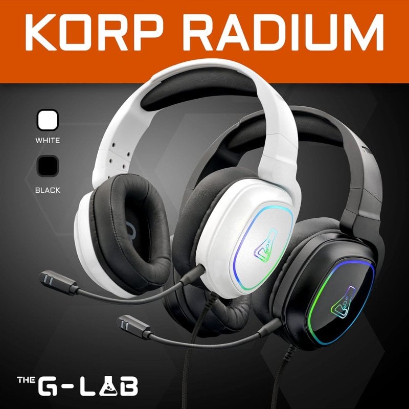 G-Lab Korp Radium Auriculares Gaming RGB Multiplataforma Blancos ...