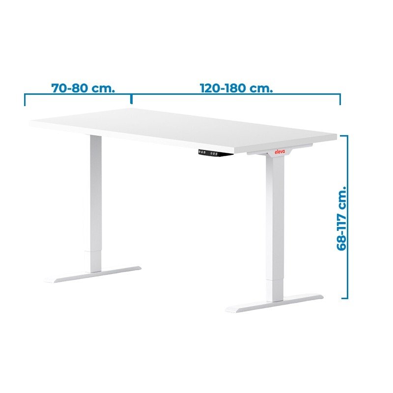 Mesa Escritorio Elevable Oficina Eleva Go Blanca 140x70cm ...