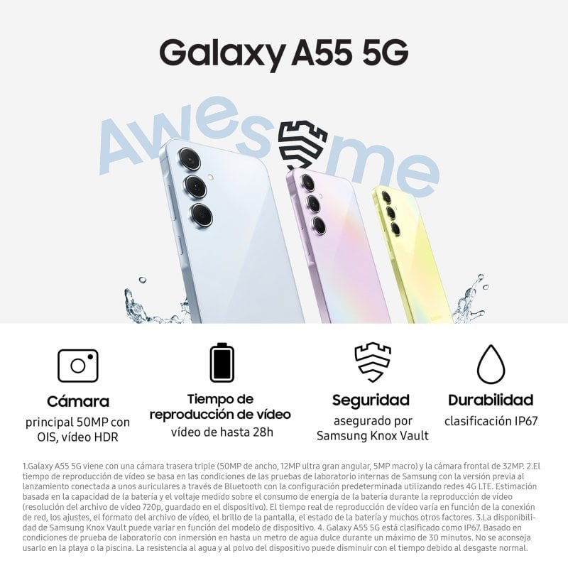 Samsung Galaxy A55 5G 8/256GB Amarillo Libre | PcComponentes.com
