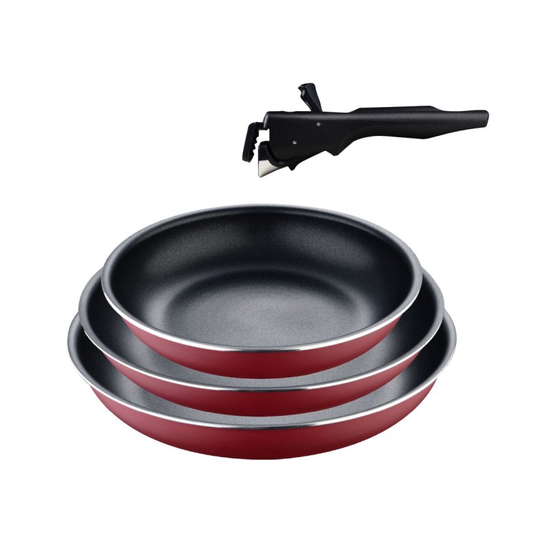 Set De Sartenes Bergner Click & Cook 4 Piezas Rojo Aluminio (4 Unidades ...