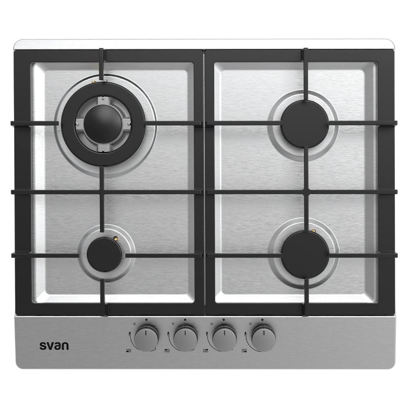 Svan SGW4600X Placa de Gas 4 Fuegos Ignición Automática 60cm Acero ...
