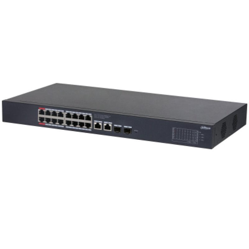 Switch gestito Dahua 18 RJ-45 Gigabit Ethernet, 2 SFP, 16 PoE, 40 Gbps ...