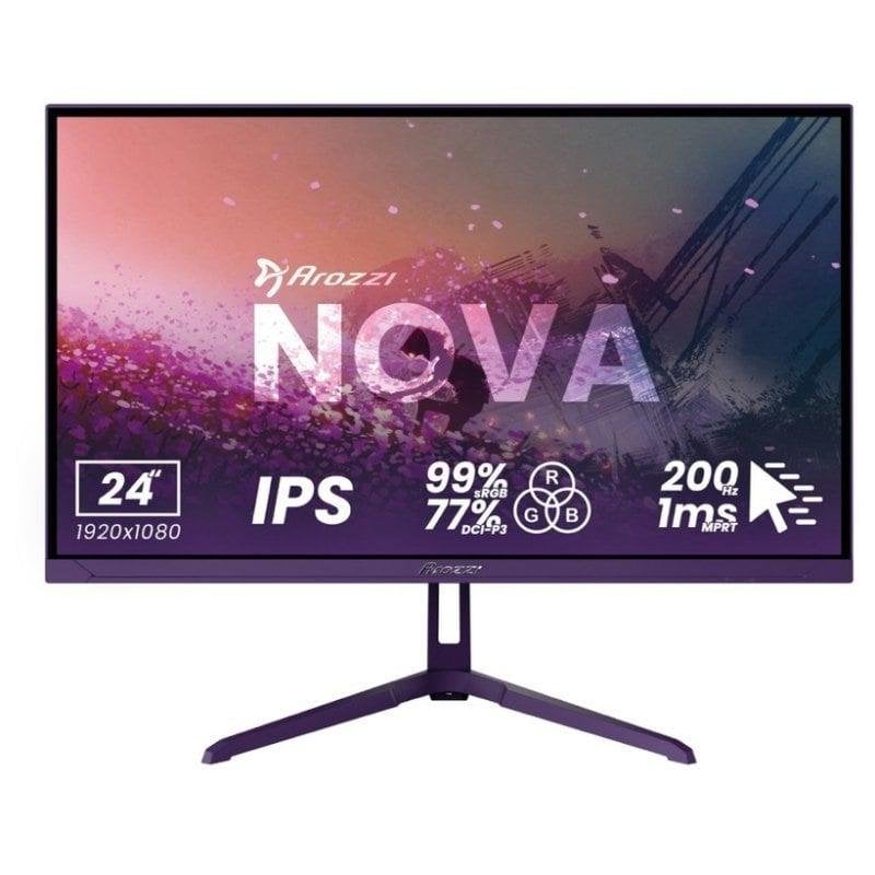 Écran PC Arozzi Nova 24" Full HD 200Hz IPS 1ms Haut-parleurs Violet ...