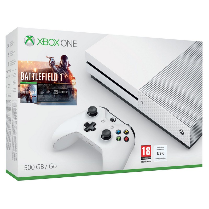 Microsoft Xbox One S 500GB + Battlefield 1 | PcComponentes.com
