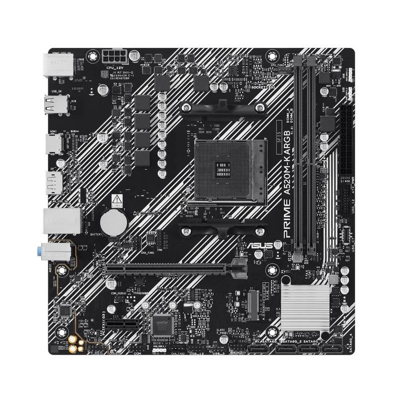 Carte mère ASUS PRIME A520M-K ARGB AMD A520 AM4 DDR4 Micro ATX Gigabit ...