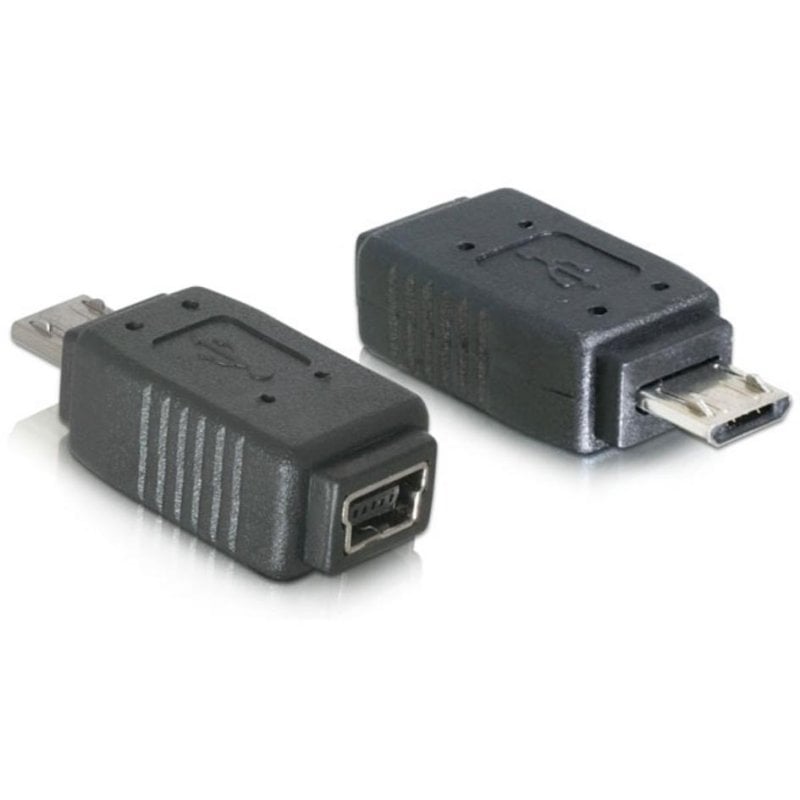 Adaptateur USB micro-B mâle vers mini USB 5 broches femelle noir DeLOCK ...