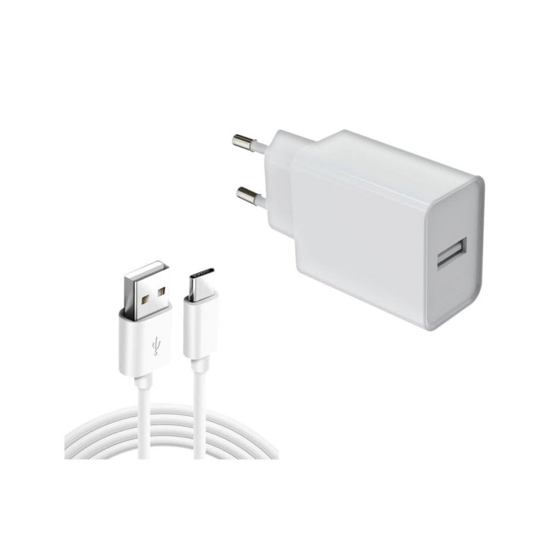 Chargeur DLH 12W USB-A avec câble USB-C 1 m Blanc | PcComponentes.fr