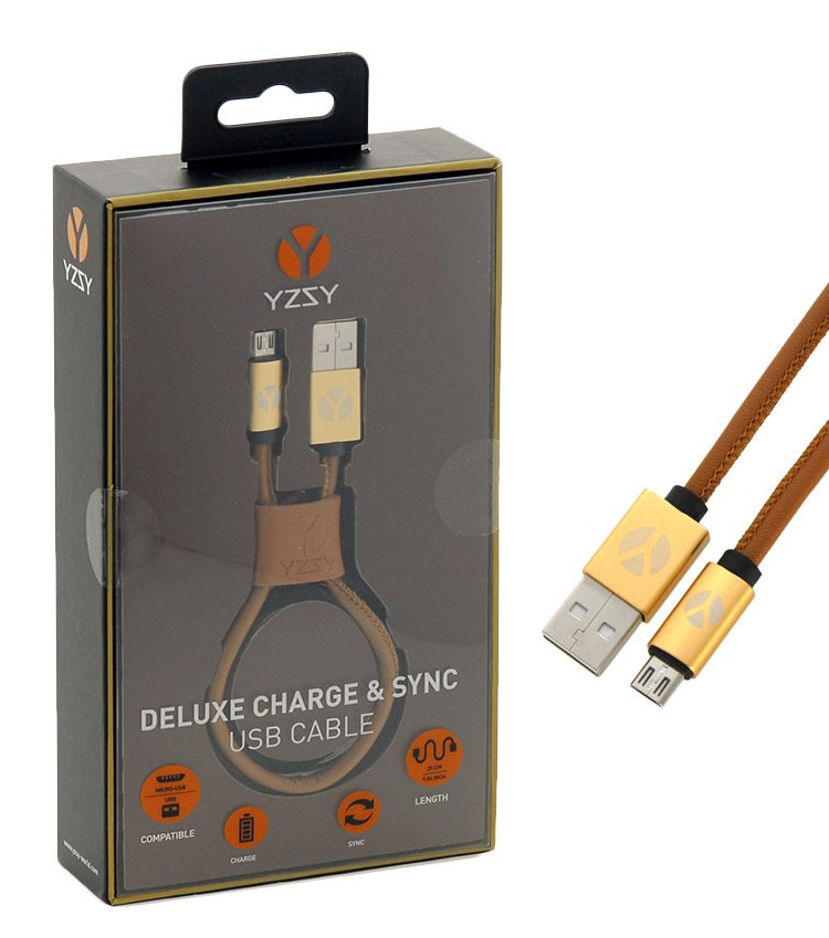 YZSY Cable USB a MicroUSB 25cm Marrón